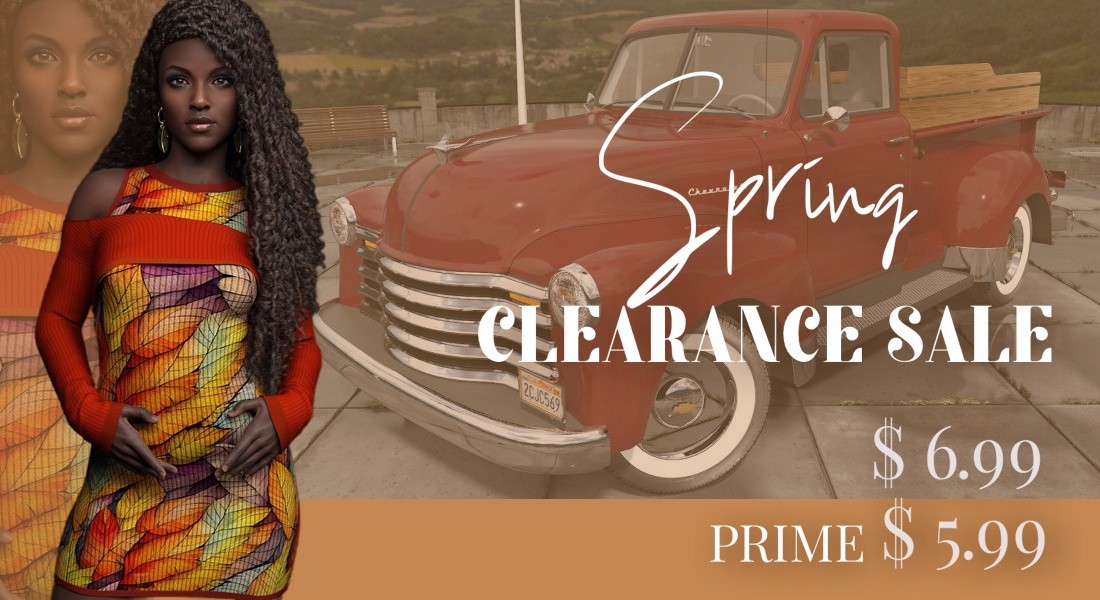 Spring Clearance Weekend Sale - $5.99 - $6.99 deals! - Renderosity