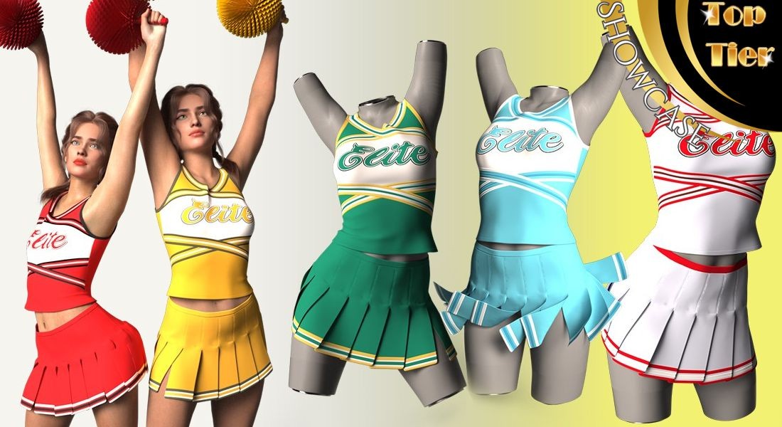RedQLips's Top Tier Showcase - Cheerleader Outfit - Renderosity