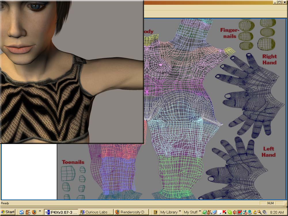 WIP: Remapping Posette to V3 Skin Textures | Renderosity