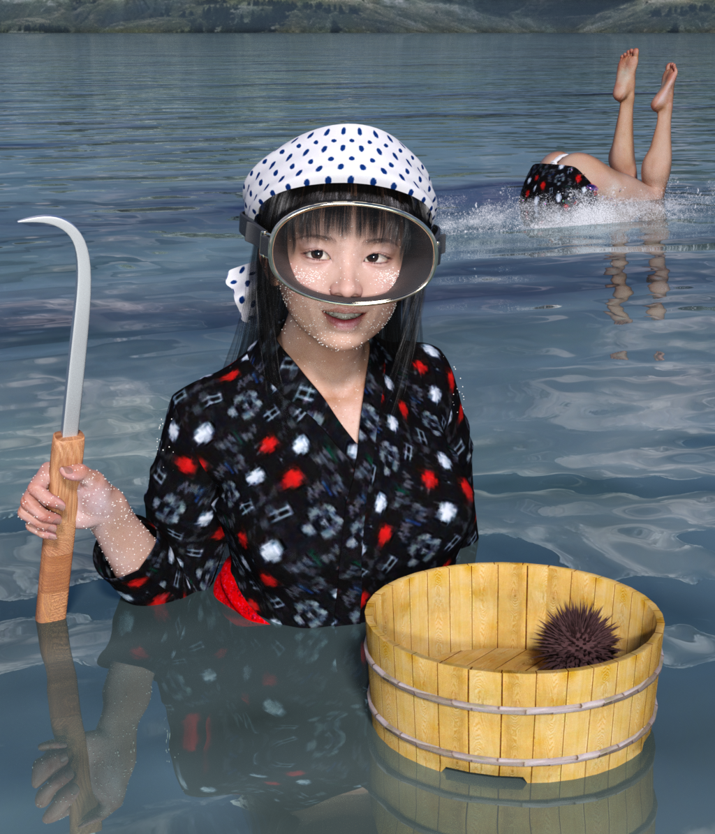 Ama(Japanese woman shell diver) Chan Set