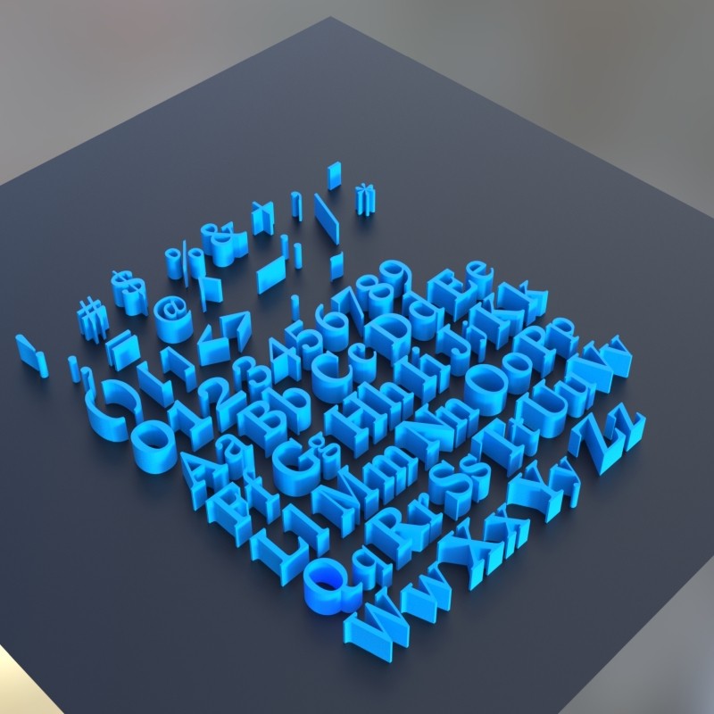 3D low poly Keyb Char Alphabet - Georga Font