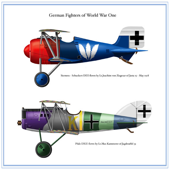 WW1 German Fighters by geoffgeoffp