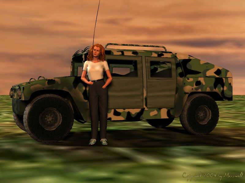 Humvee with Woman by Mexxwell