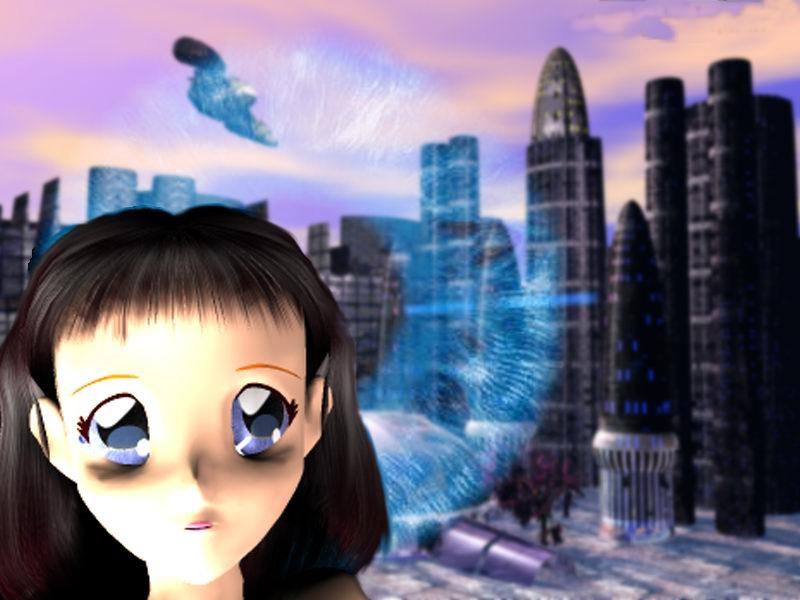 Yuko in the city of god by Forgetter