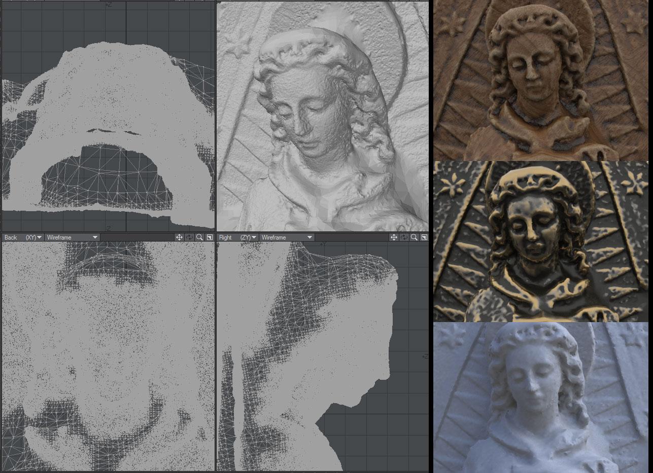 Statue's Face: Raw Wireframe and Test Renders by AstroSkiffle
