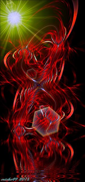 red-headed monster; fire in the swamp by cricke49