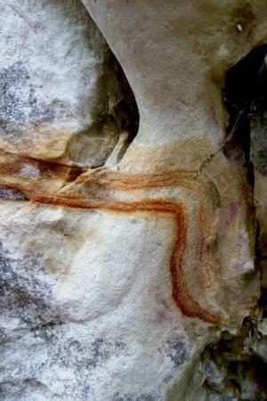 Red striped rock by moochagoo