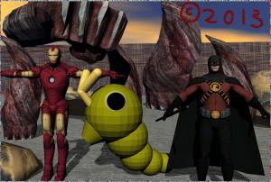 Iron Man, Robin & The Pokemon Creature 1 by Mastro