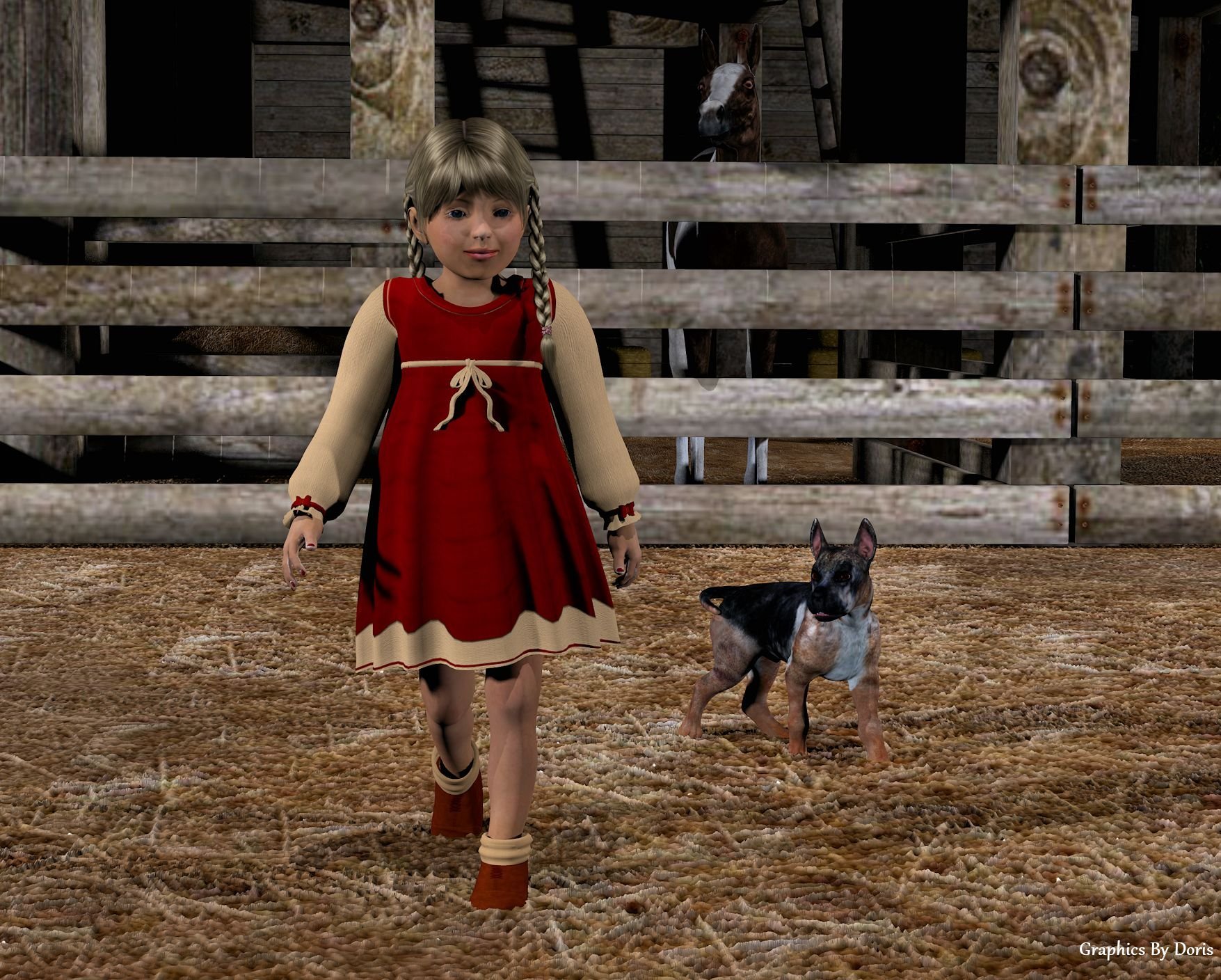 Mary Visits The Farm by fluffykatt