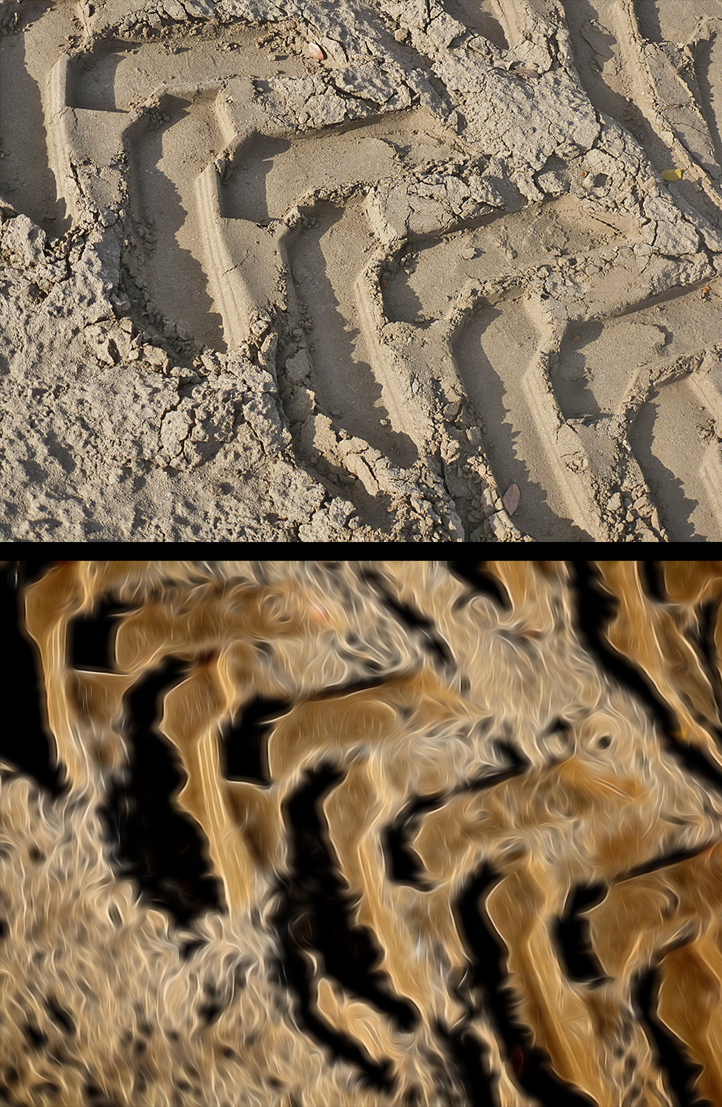 Tractor tread marks #1 - with variation by goodoleboy