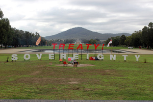 Sovereignty sign at the Aboriginal Tent Embassy by blinkings