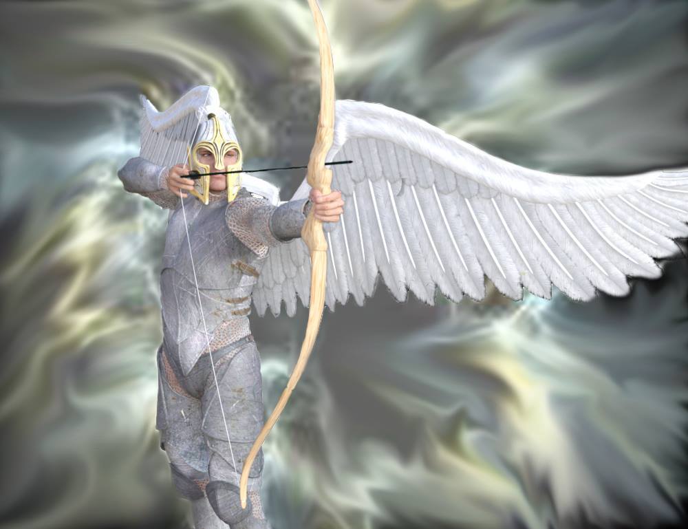 Warrior Angel With Bow And Arrow