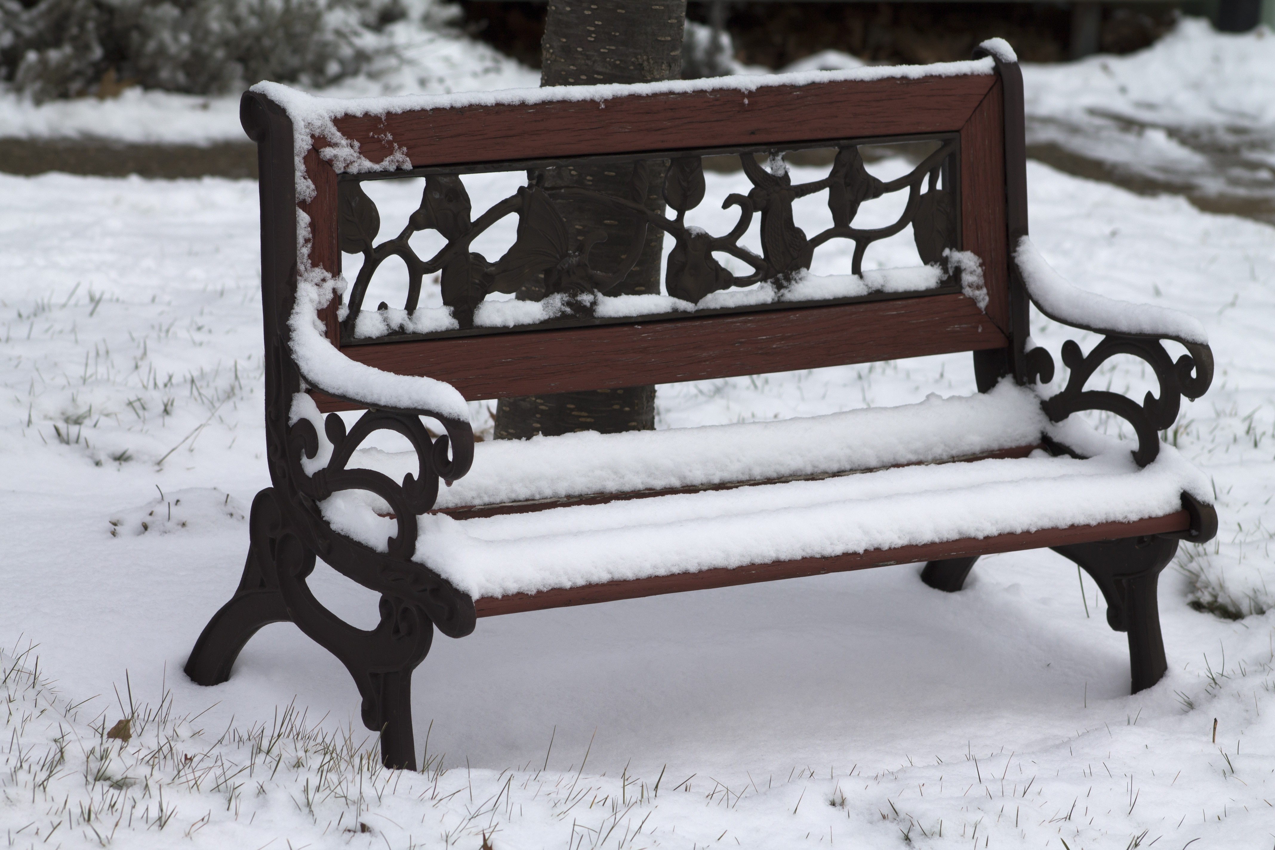 Mini Bench with Snow by APlusDesign