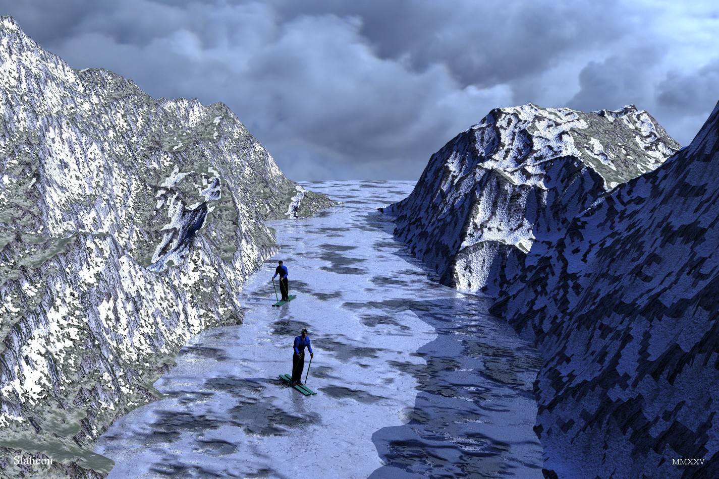 Skiing on the Ice by Staticon