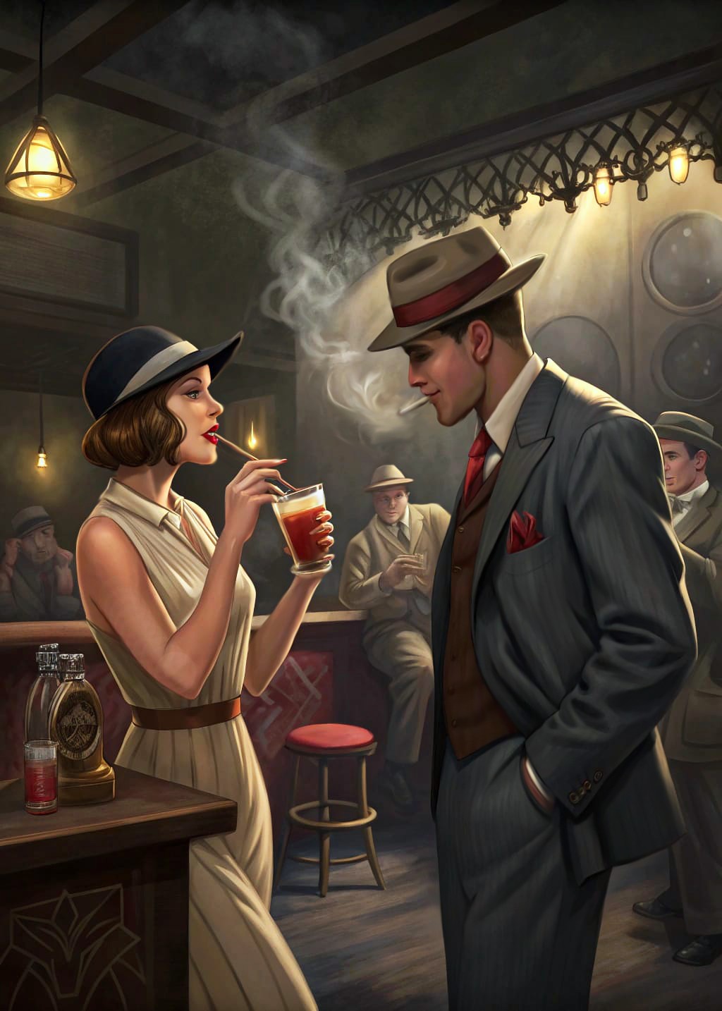 A stylish woman and Al Capone by skyvendik