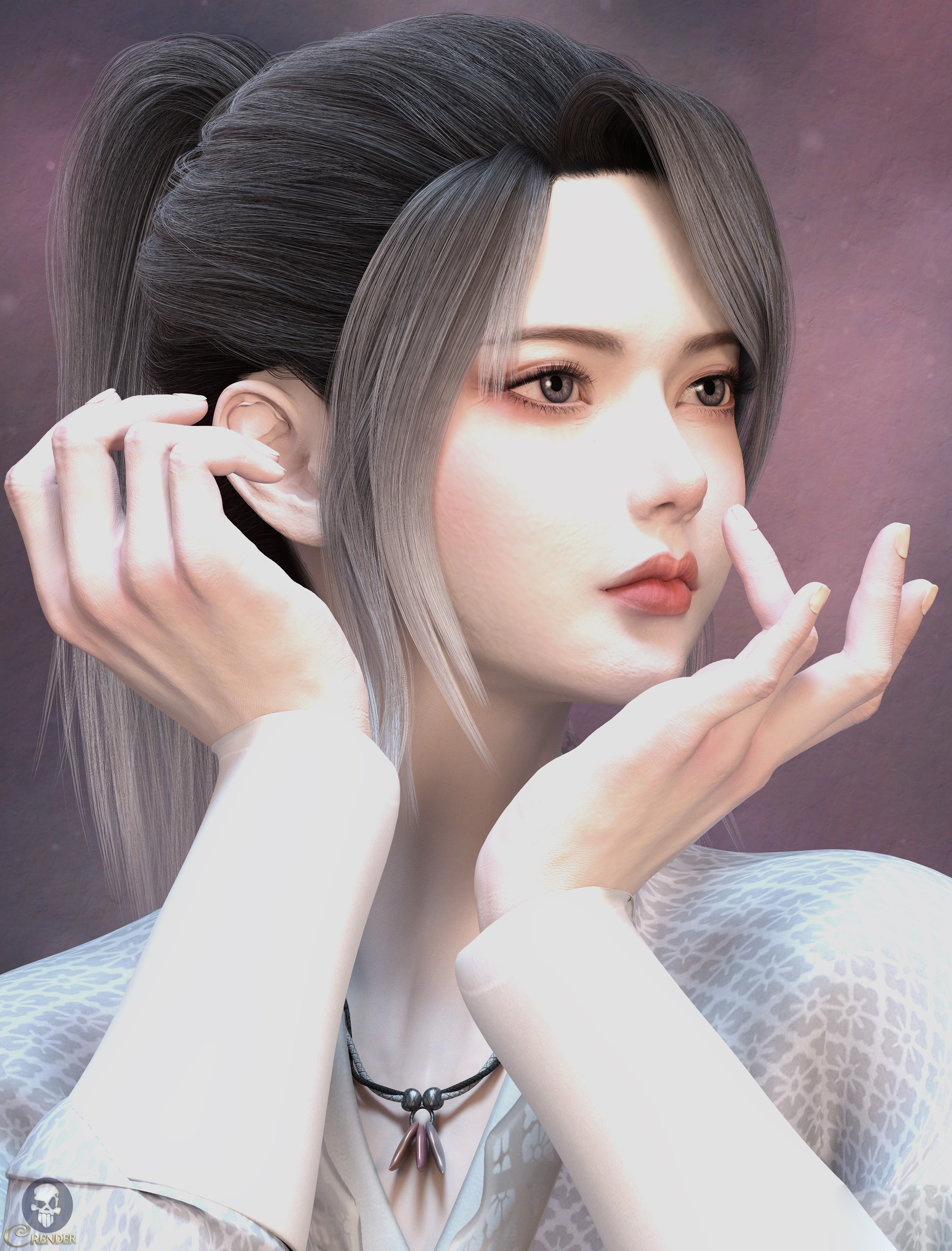 Noki Qingluan HD and Noki Side-Bang Ponytail 2 by crender