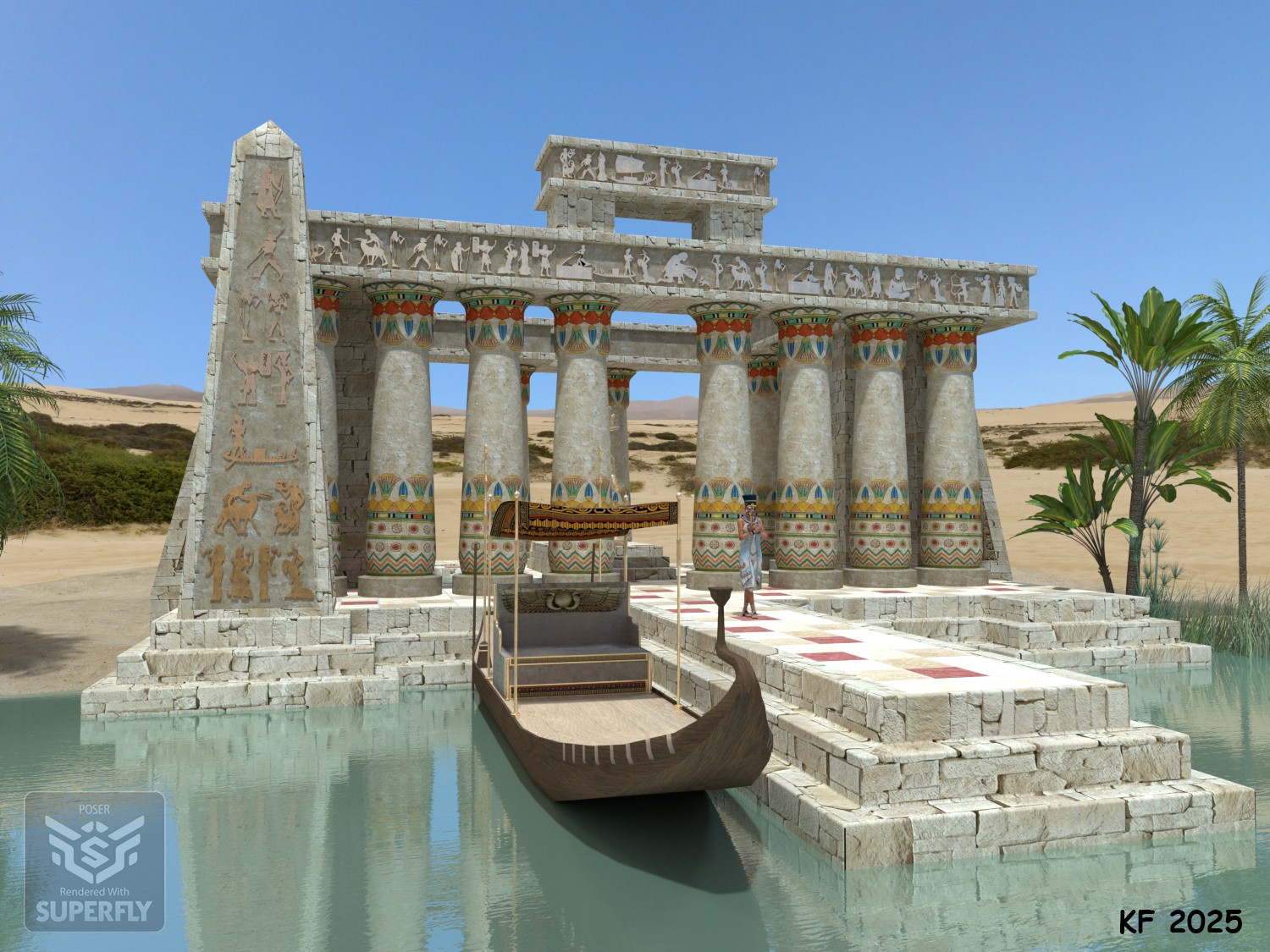 Egyptian Queen and the Temple of Thoth by KF
