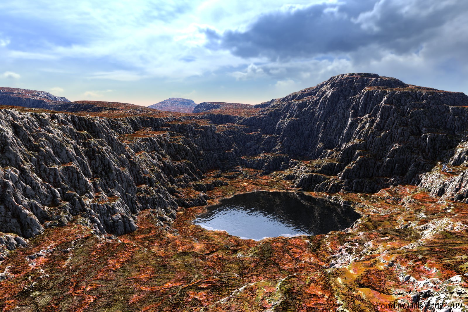 Pond in Hills by BryceHoro