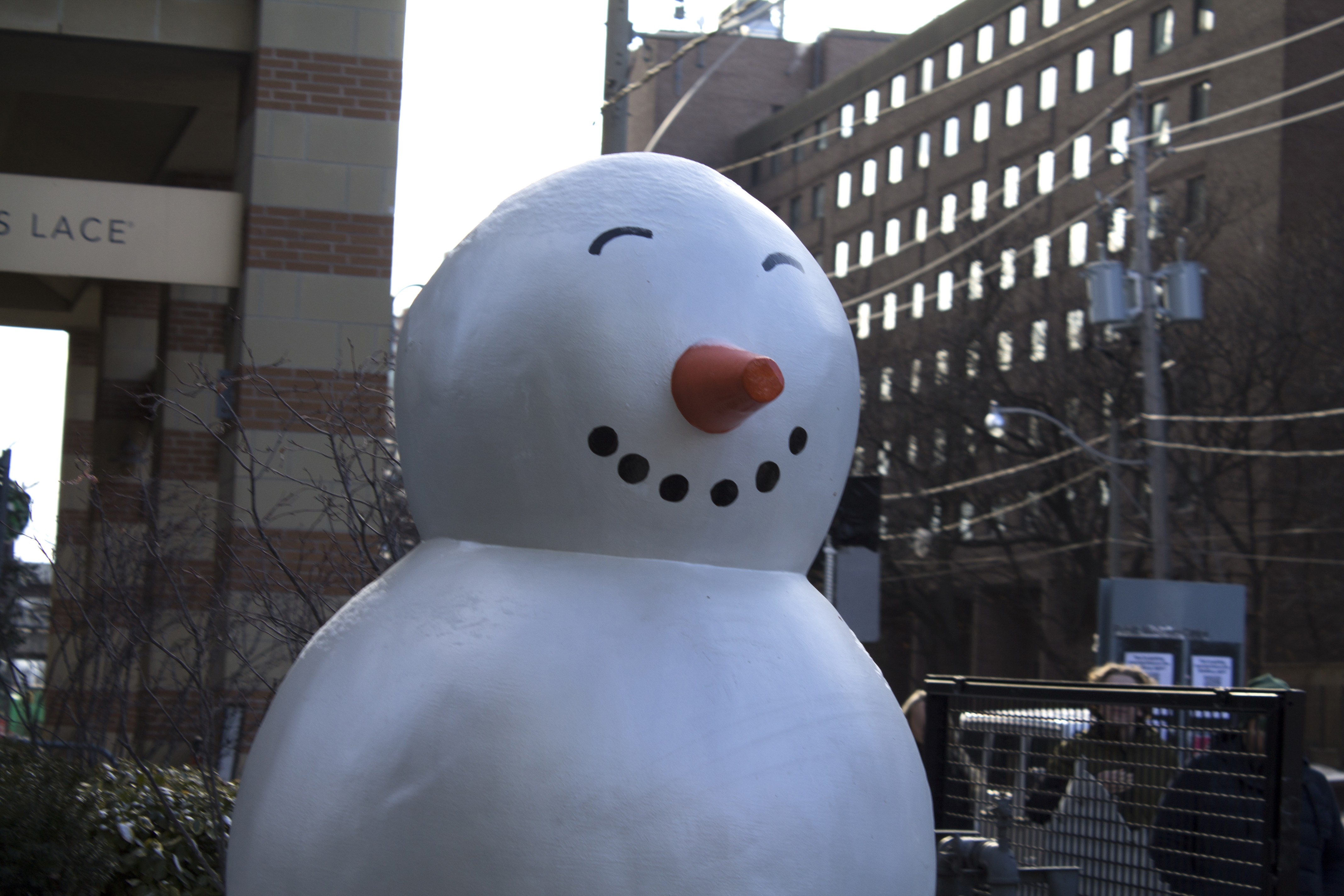 Smiling Snowman at Distillery District by APlusDesign