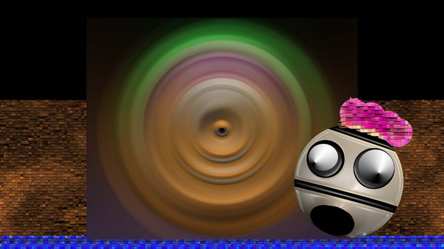 Odd Human Pac-Man Looking At The Swirl Portal 2 by Mastro