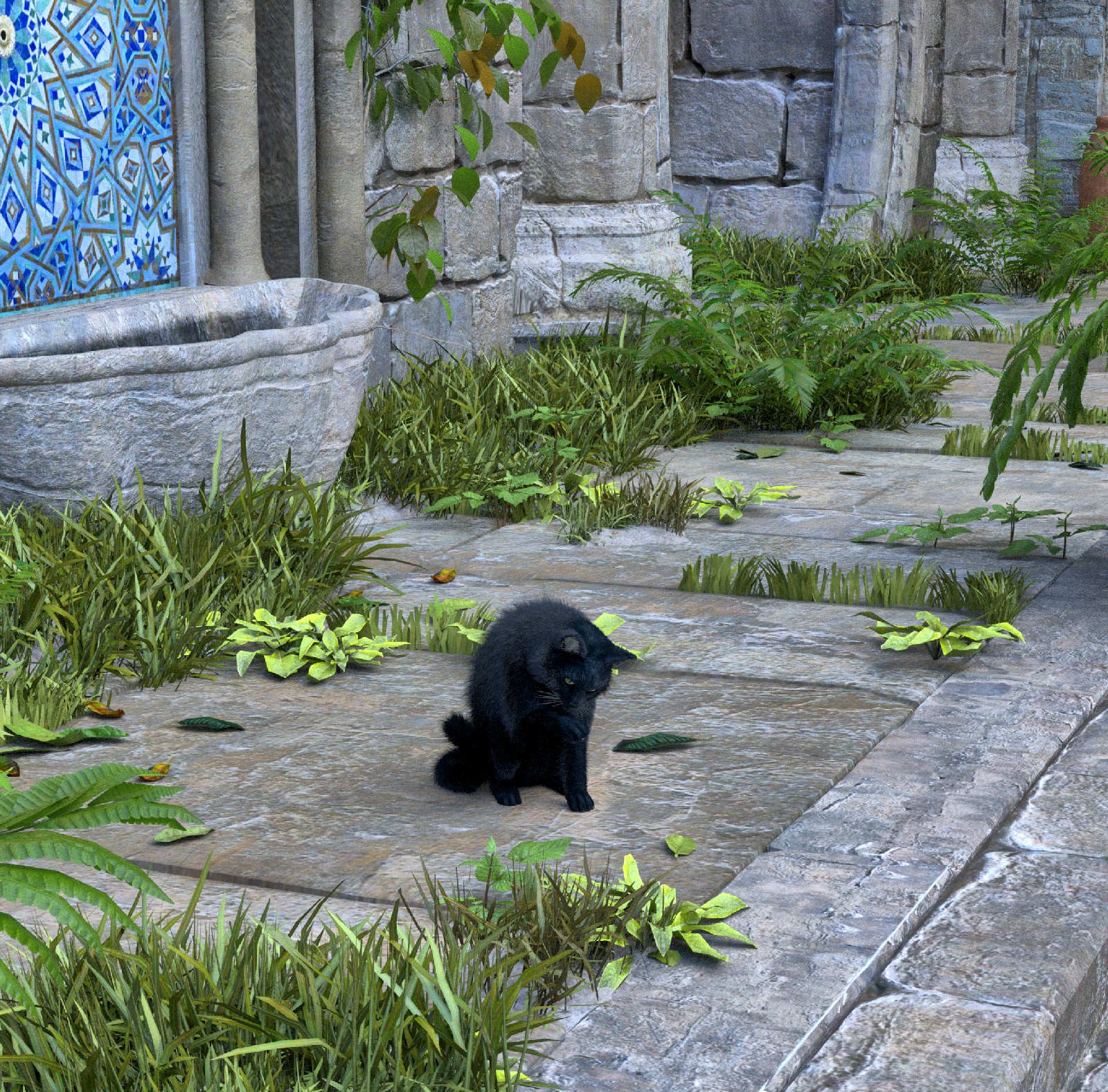 Midnight Cats In The Atrium number 2 by fluffykatt