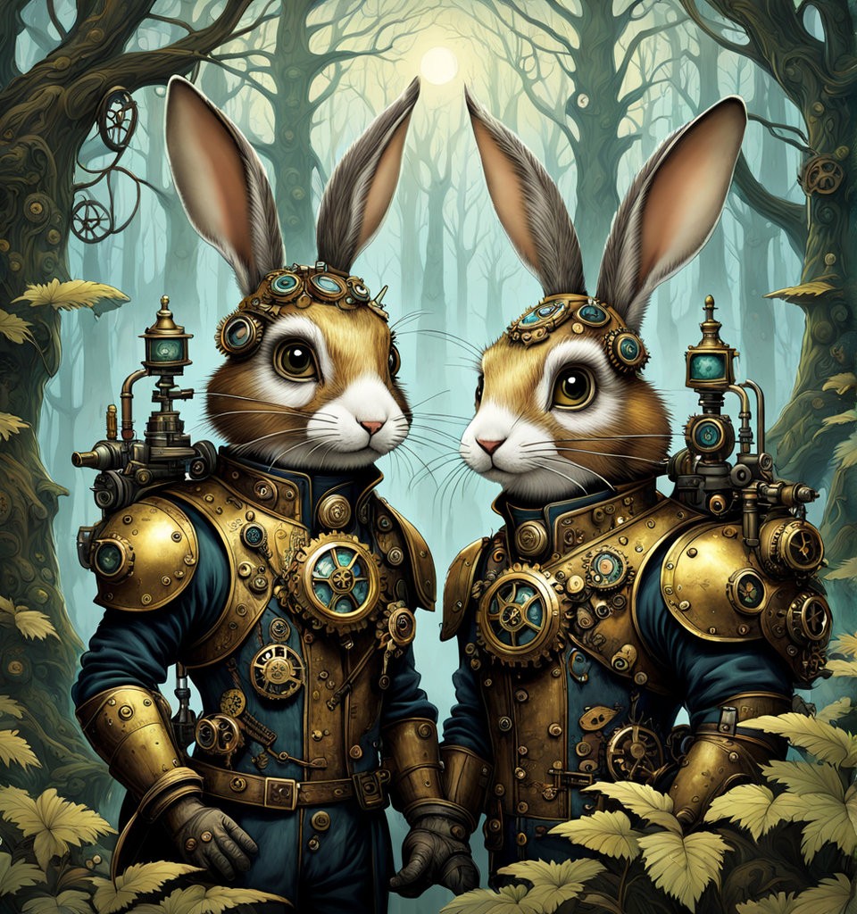 Never Fear, the steampunk Hares Are on Patrol by ladylake