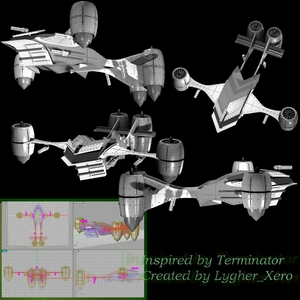 Terminator Inspired Spaceship -WIP 2- by lygher_xero