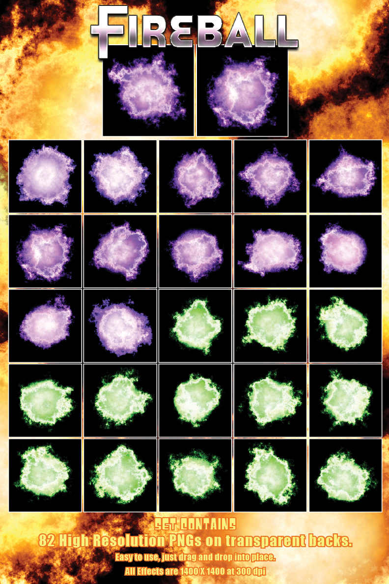 Fireball Special Effects Elements 2D Graphics TheToyman