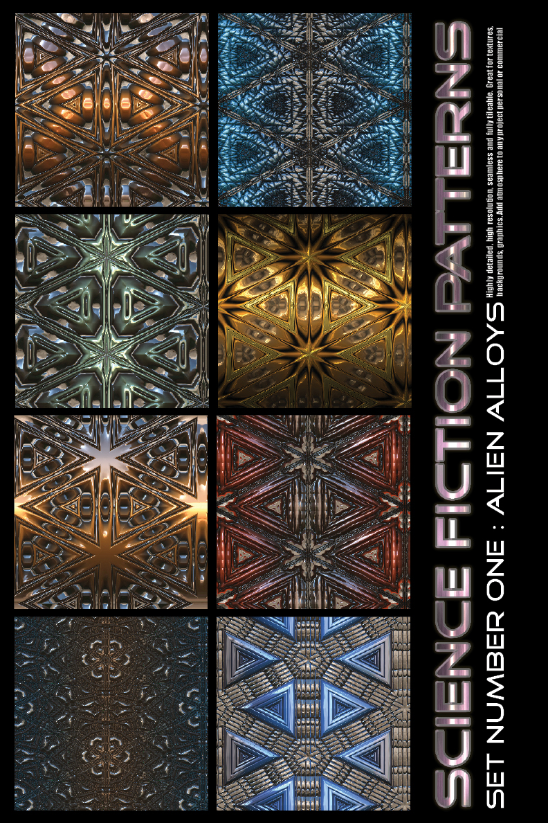 Science Fiction Patterns: Alien Alloy 2D Graphics TheToyman