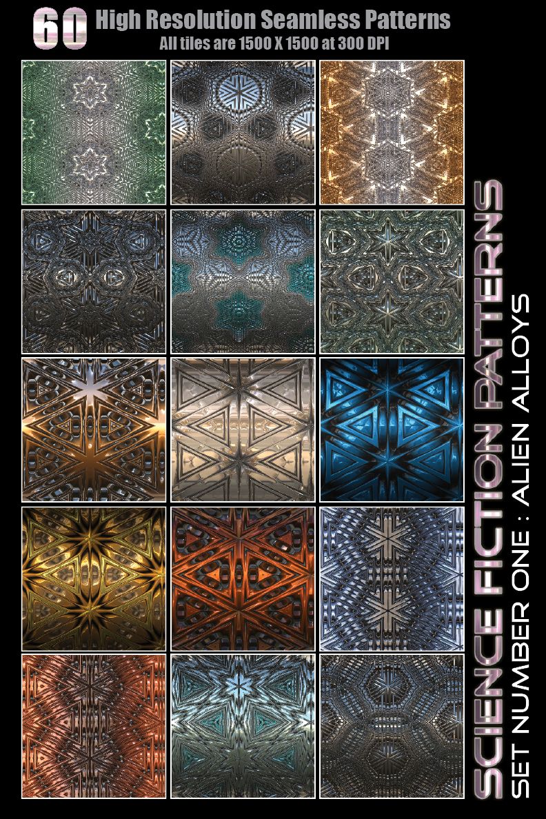 Science Fiction Patterns: Alien Alloy 2D Graphics TheToyman