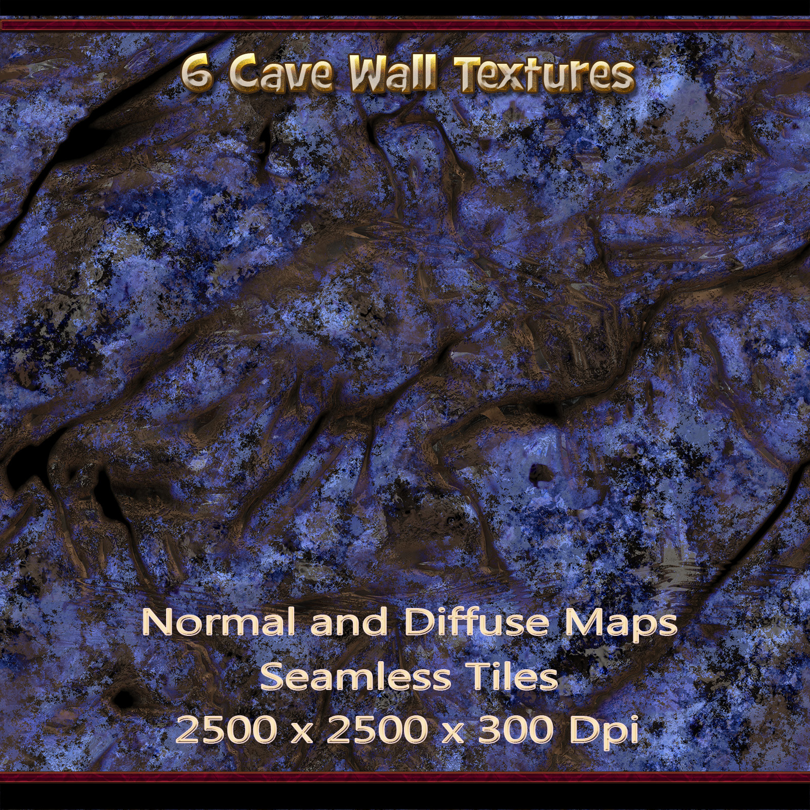 6 Seamless Cave Wall Textures with Normal and Diffuse Maps 2D Graphics ...