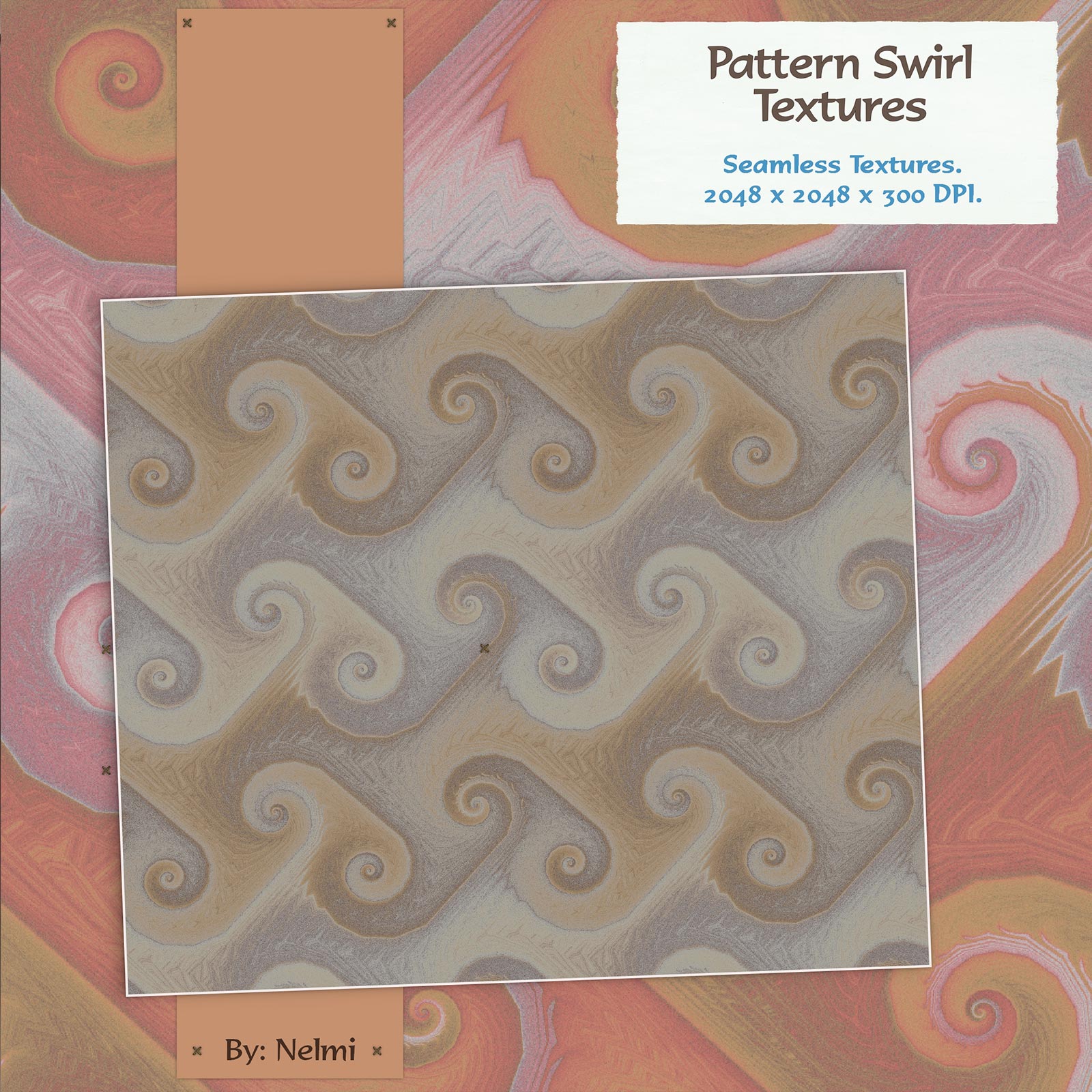 20 Seamless Pattern Swirl Textures 2D Graphics nelmi