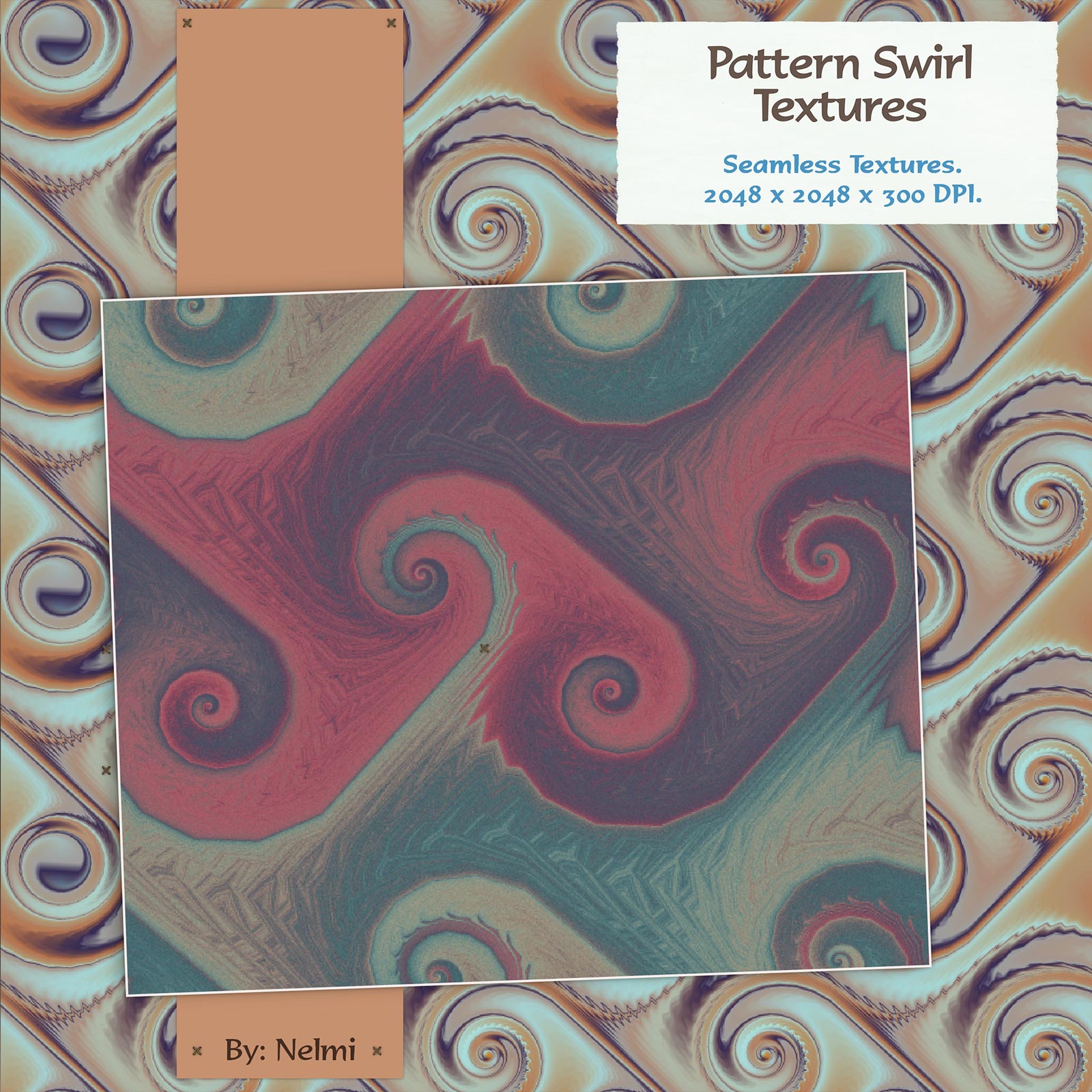 20 Seamless Pattern Swirl Textures 2D Graphics nelmi