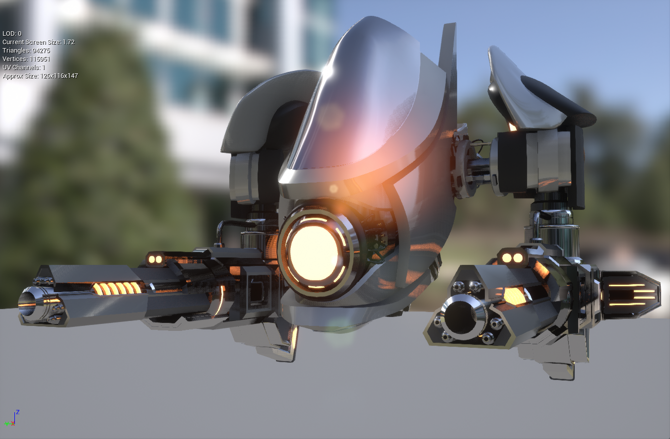 Sci-fi Drone prototype 3D Game Models : OBJ : FBX 3D Models Extended ...