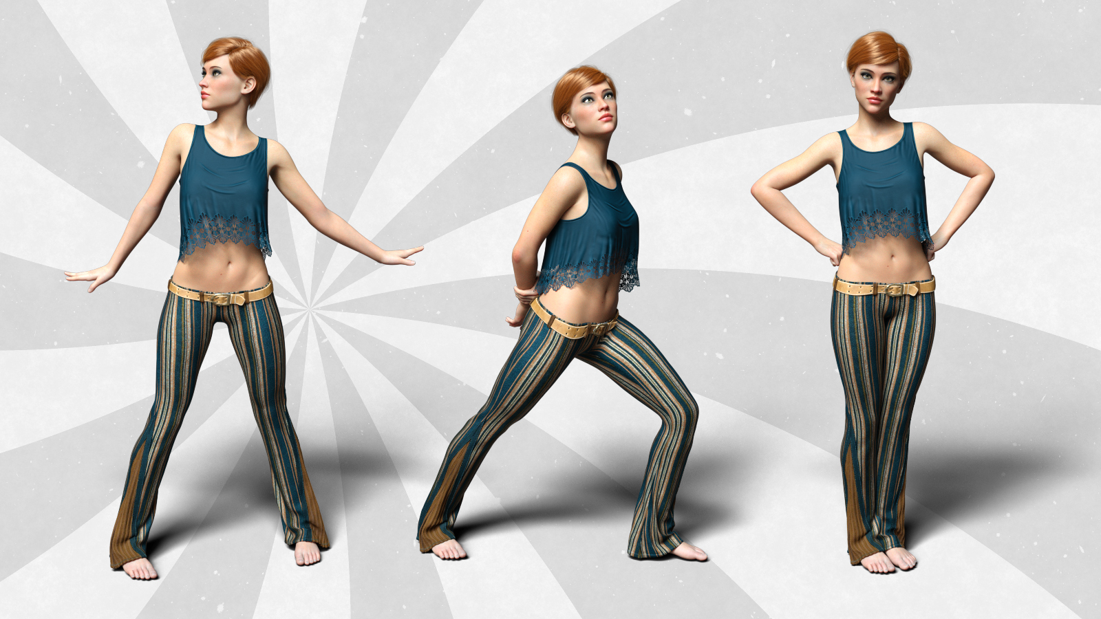 WkD3D Swinging 60s Fashion Poses for G8 and 8.1 Females 3D Figure ...