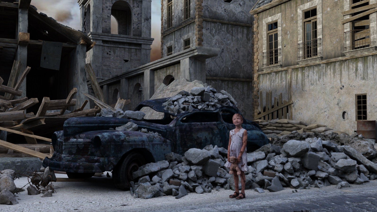 WW2 Town Ruins for DAZ