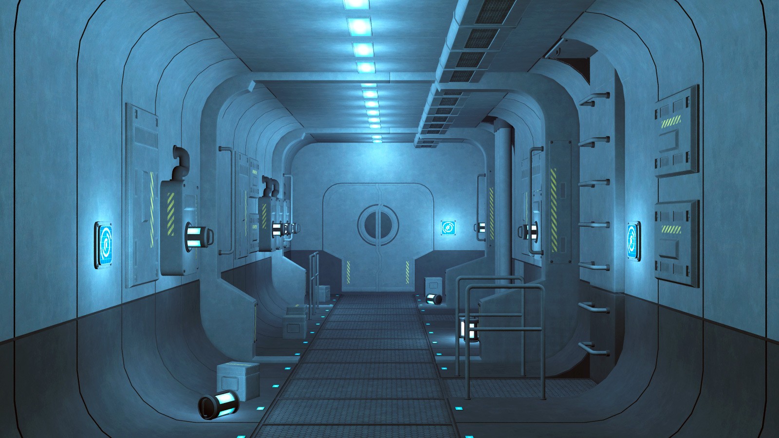 Moon base corridor for Poser