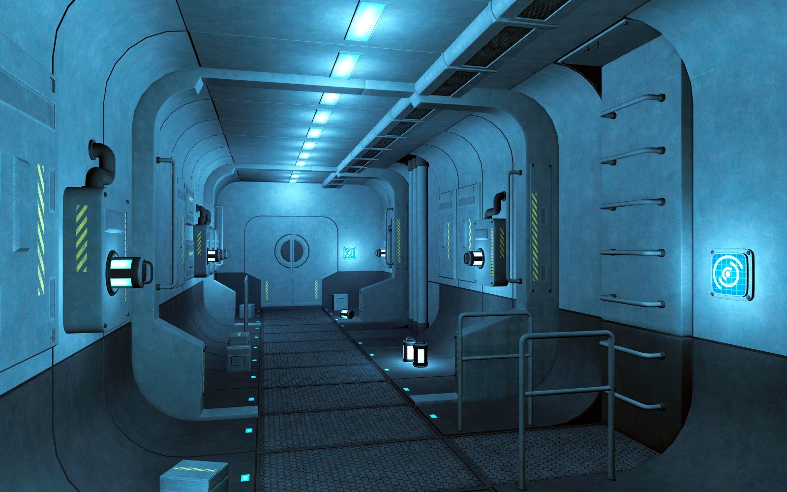Moon base corridor for Poser