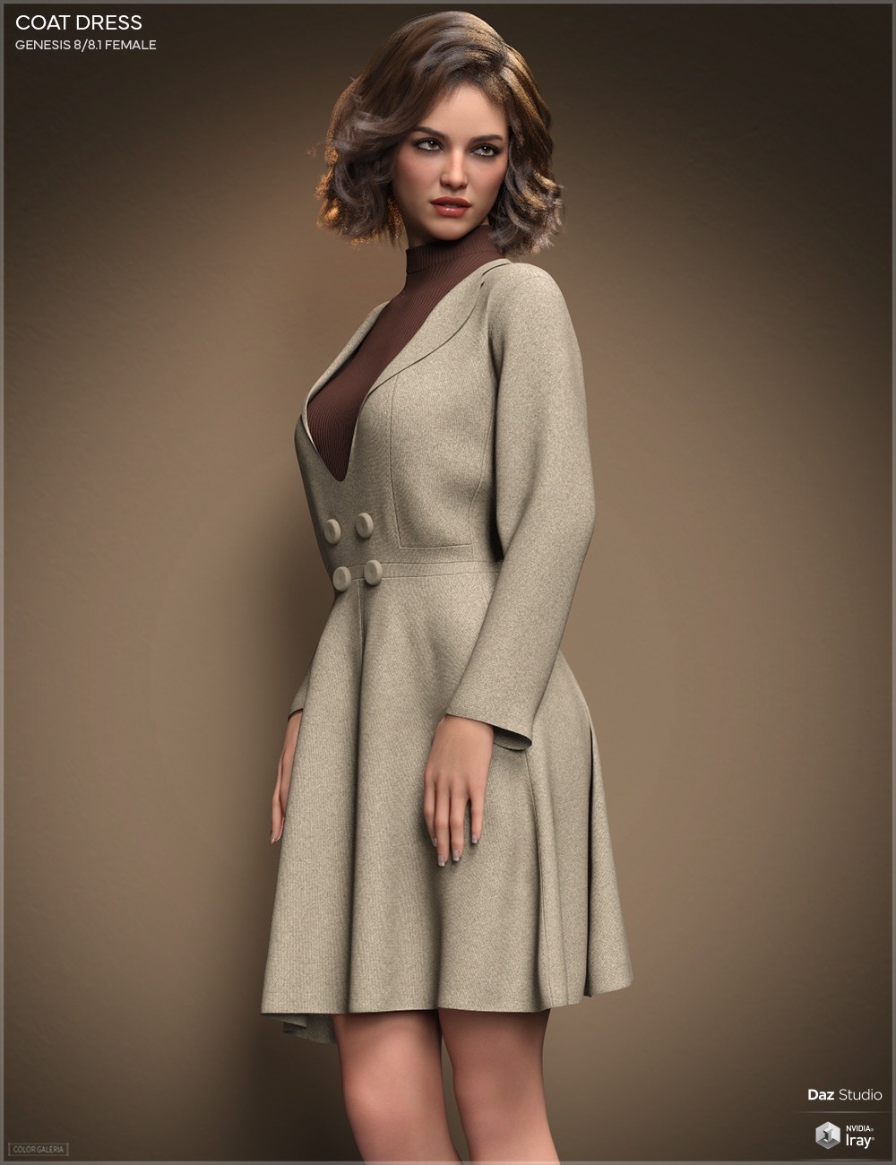 dForce CGI Coat Dress for Genesis 8/8.1 Female