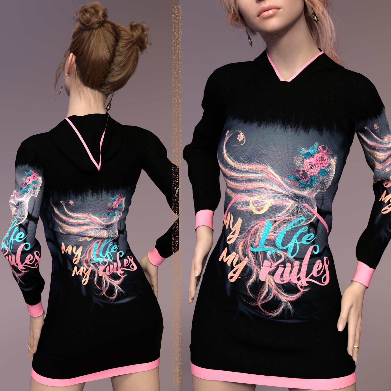 DA-SweetHeart for dForce Cutie Hoodie Dress by lilflame