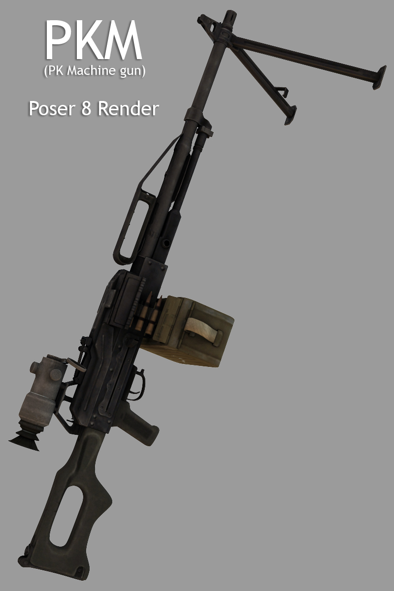 PKM (PK machine gun) Themed Poser DAZ --WarTech--