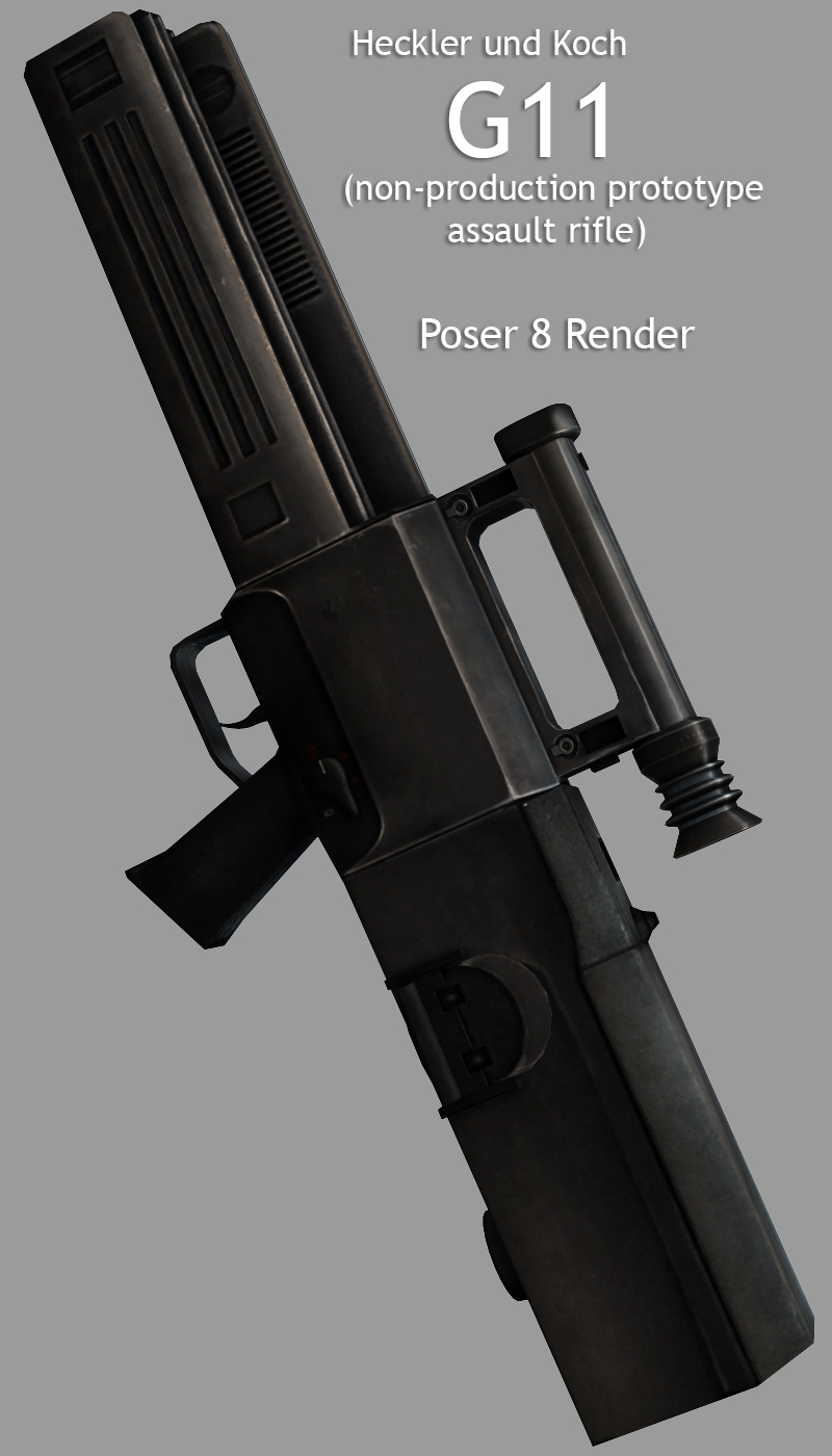 Heckler-Koch G11 (non-production prototype assault rifle) Poser DAZ ...