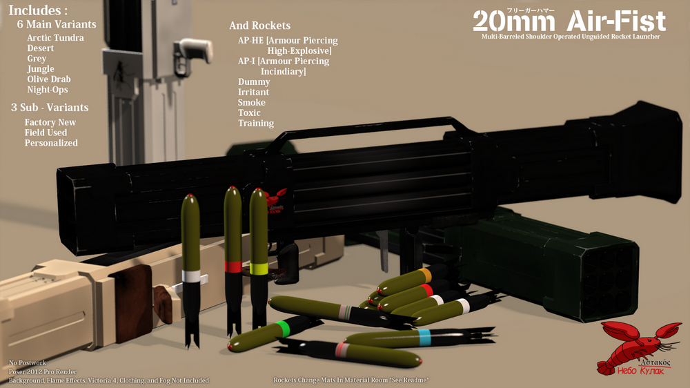 20mm AirFist Unguided Rocket Launcher 3D Models ayukawataur