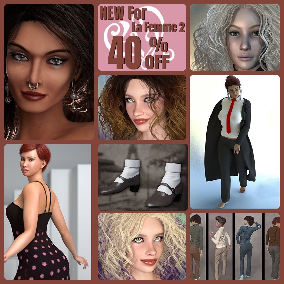 New Releases for La Femme 2 - Get 40% off – shop today! - Renderosity