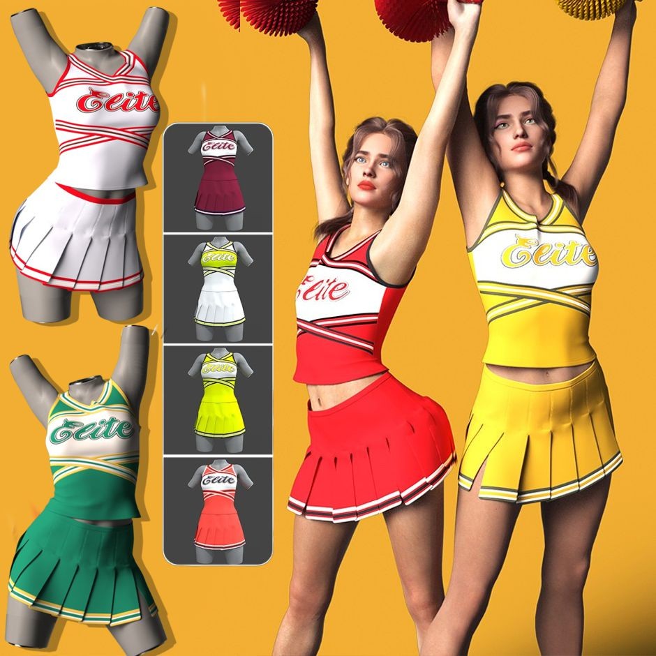 RedQLips's Top Tier Showcase - Cheerleader Outfit - Renderosity